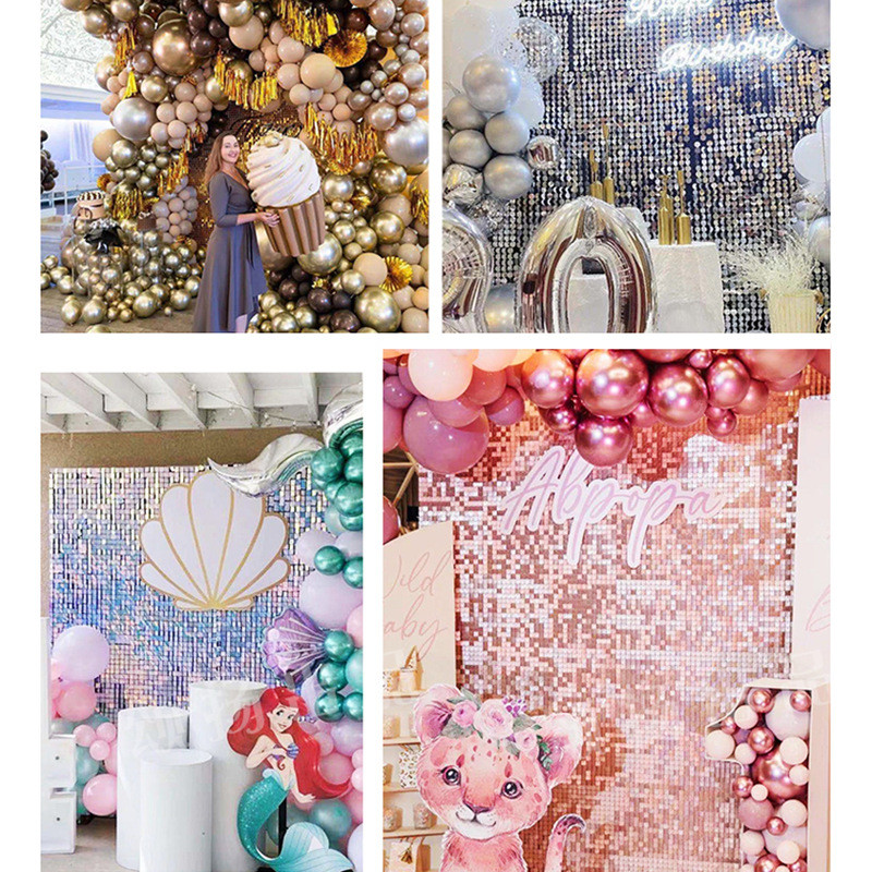 30*30CM Square Shimmer Sequin Backdrops Wall Illusionary Silver Sparkle ...