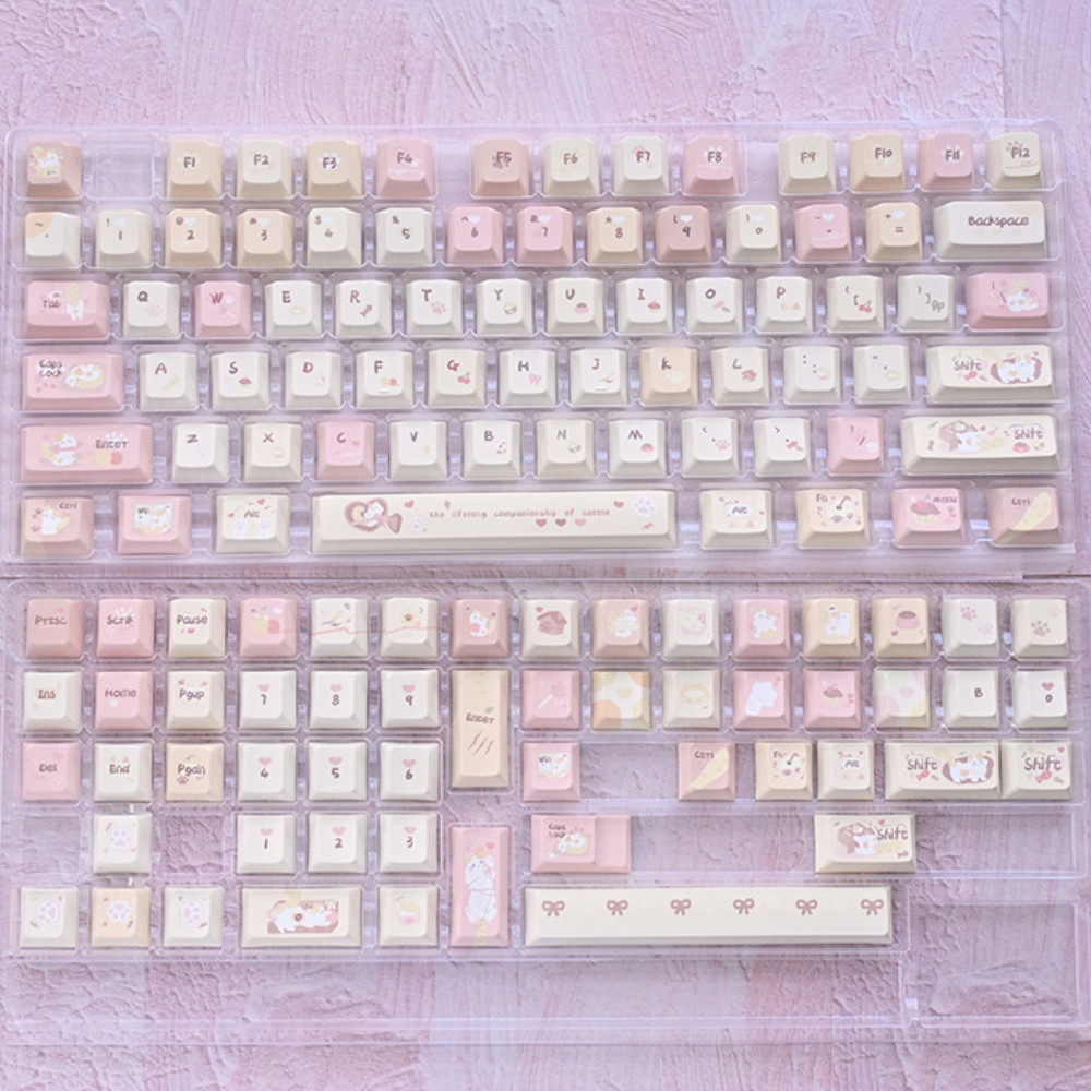 PBT Keycap Cherry Karami Personality Pink Theme Full Five-Sided ...