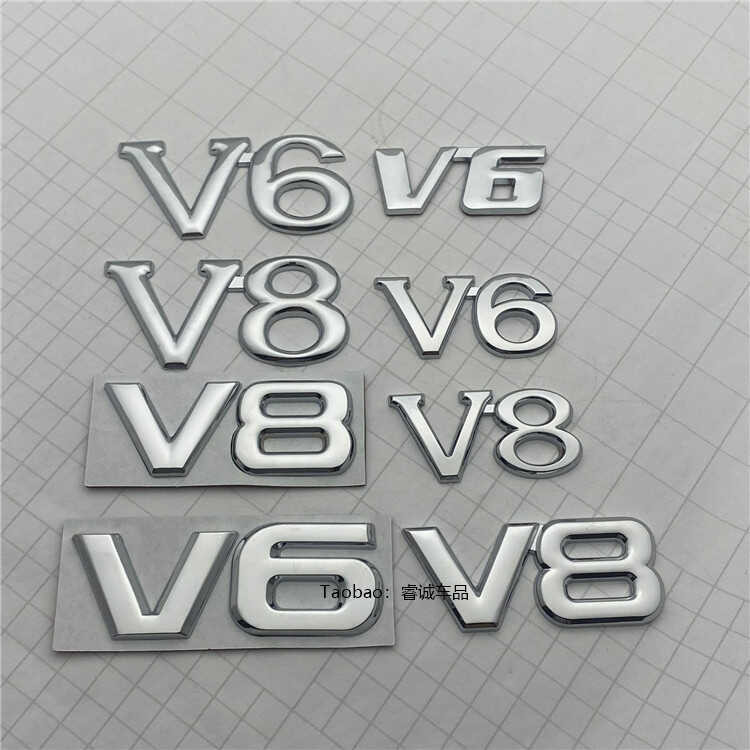 V8 V6 logo, sticker of engine, big displacement car side modified tail ...
