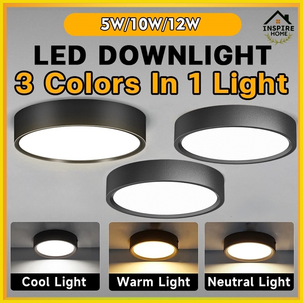 ♨ ℸ Pin Light Surface Mounted Led Downlight Ceiling Light Tricolor ...