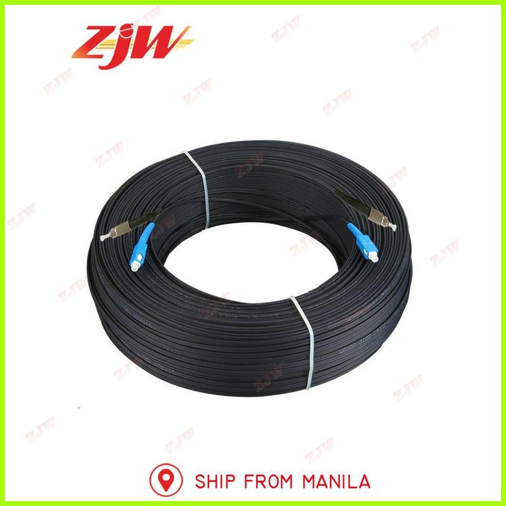 2 Core FTTH Fiber Optic Drop Cable w/ SC UPC & FC UPC Connectore 100m ...