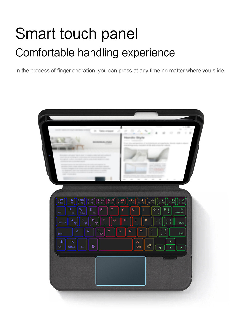 for iPad Mini 7 Keyboard Case,One-Piece 120 Degree Adjustable Kickstand Leather Case with ...