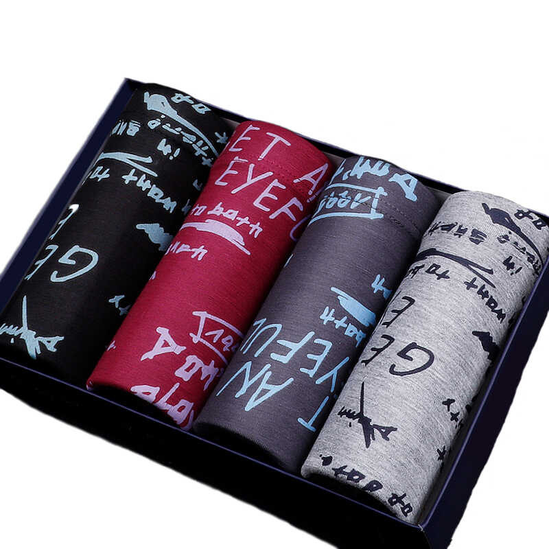 High 4Pcs/Set Quality Brand Boxer Mens Underwear U Convex Boxers Shorts ...