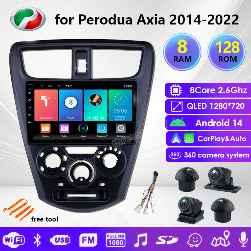 10inch Car Stereo for Perodua Axia 2014-2022 2din 8Core 8GB+128GB QLED ...