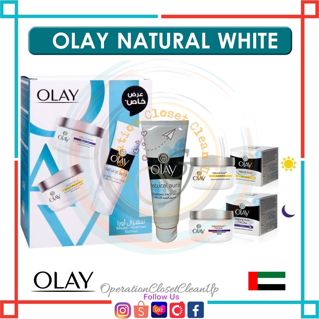 Olay Natural White Beauty Box: Face Wash 100g + Day Cream SPF 24 50g ...
