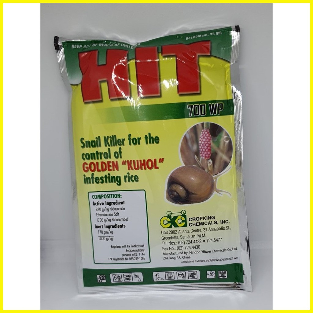 HIT 700 WP SNAIL KILLER FOR CONTROL GOLDEN KUHOL 35g | Shopee Philippines