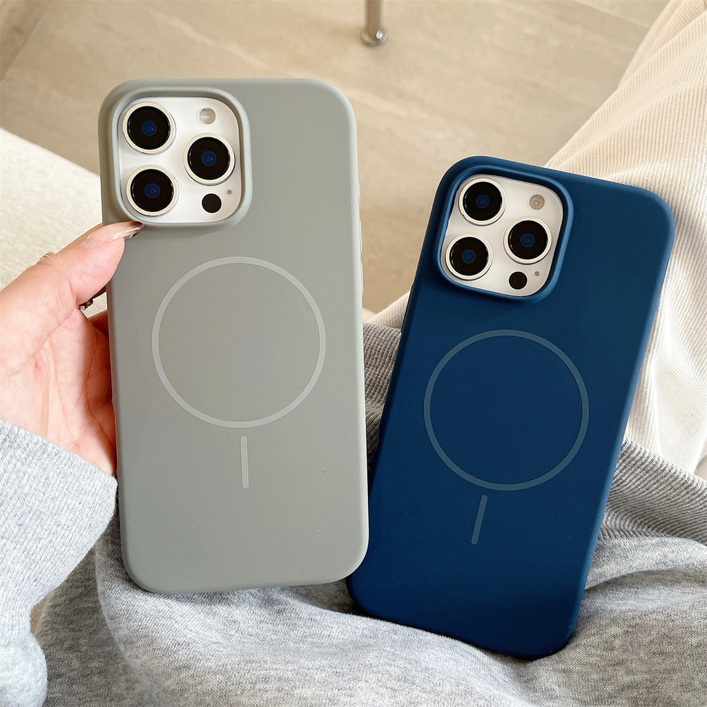 Luxury Soft Silicone Magnetic Phone Case For iPhone 16 Pro Max Plus 15 ...