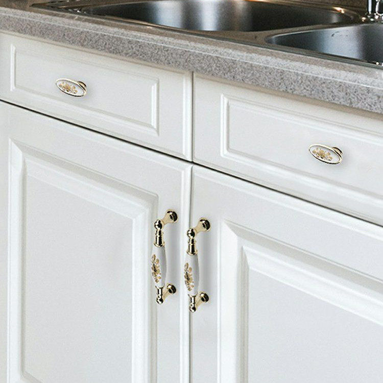 Gold Ceramic Drawer Handle European Wardrobe Cabinet Door Handle New ...