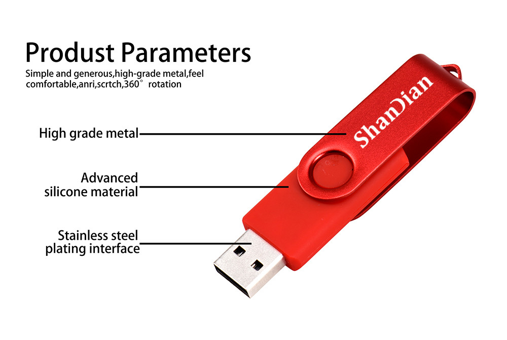 SHANDIAN Free Custom Logo USB Flash Drives 64GB Personalized Plastic ...