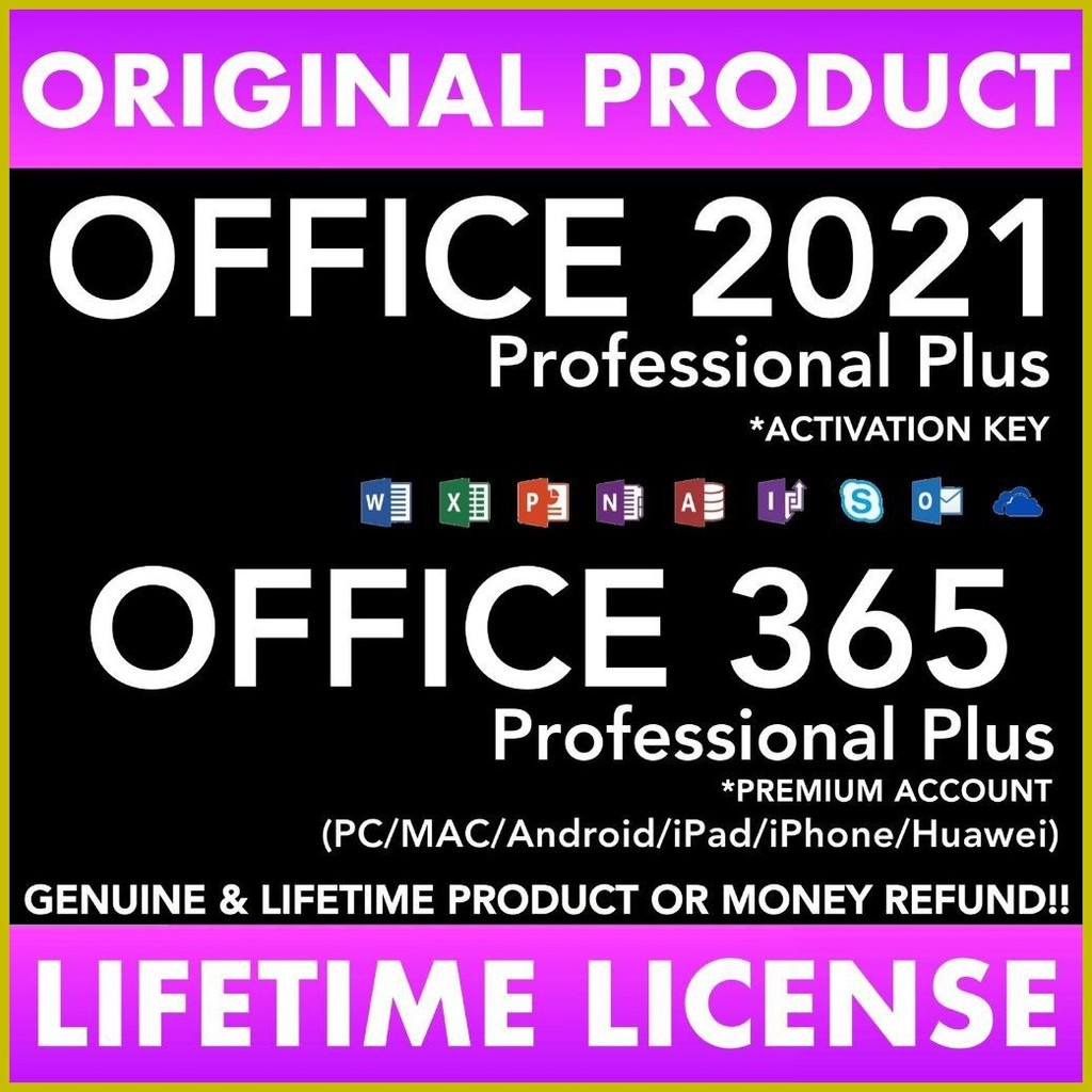 GENUINE Office 2021 | 2019 | 2016 | 365 Professional Plus LICENSE ...