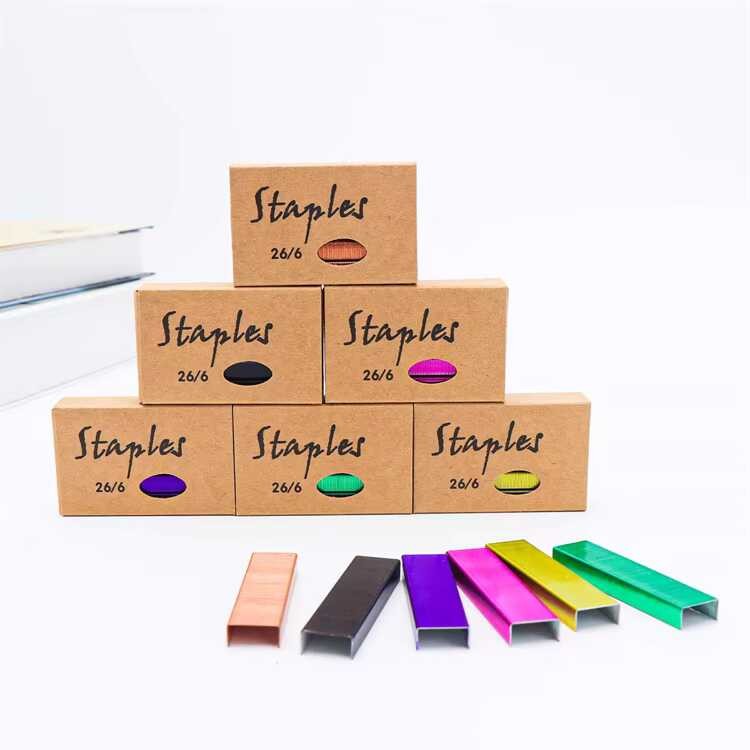 6 Boxes 26/6 Office Metallic Color Premium Staples Manual Stapler ...