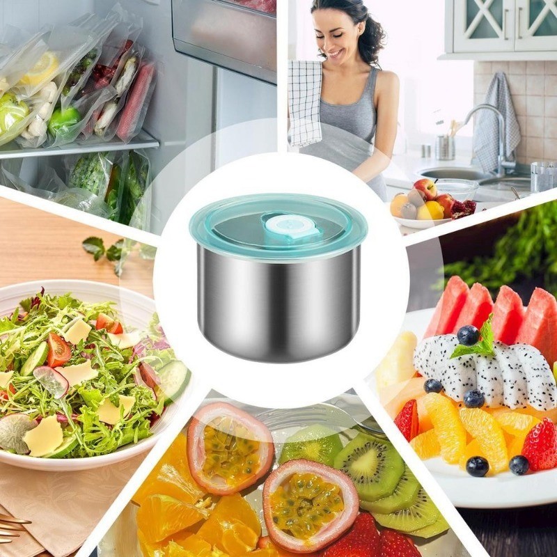 1/3/5Pcs Stainless Steel Fresh Keeping Lunch Box / Refrigerator Storage ...