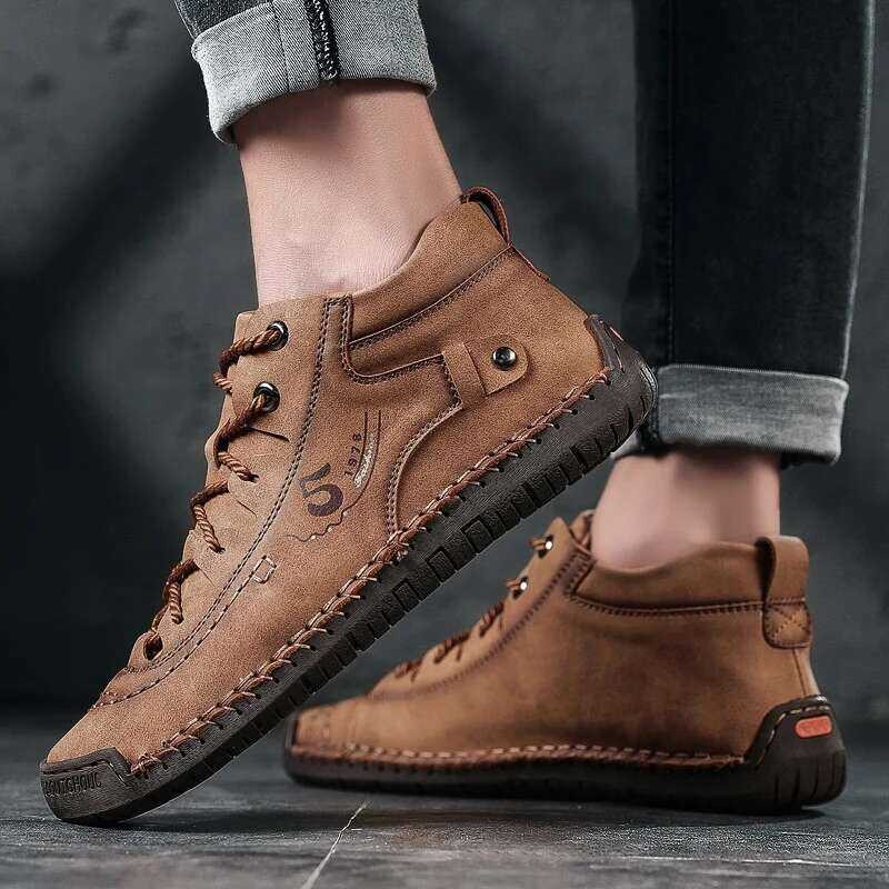 Men's 0 Shoes Leather Unisex Walking Shoes Women Hand Ing Outdoor Ed ...