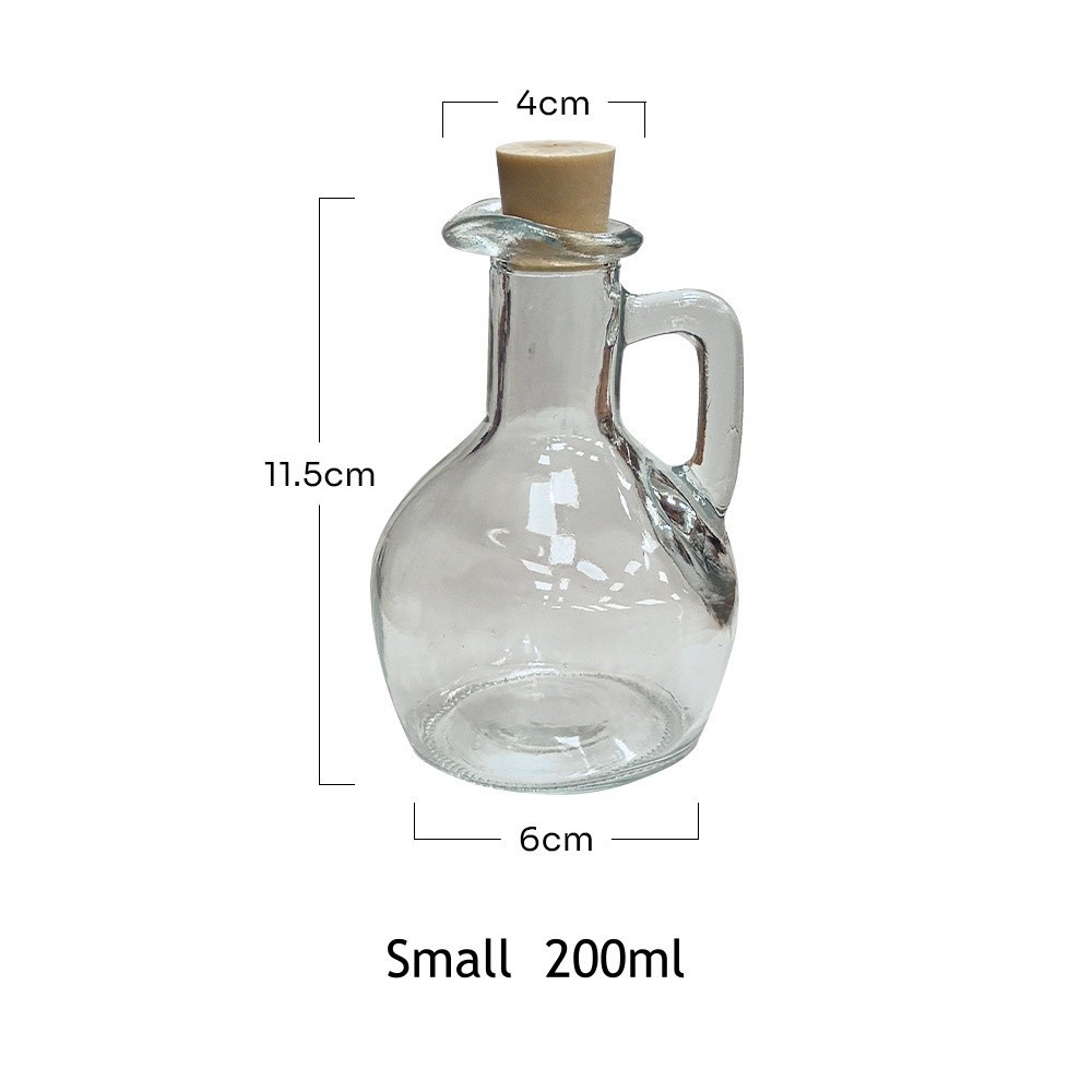 VSH 200ml-500ml Glass Florentine Oil Cruet Oil Decanter Jar with Lid Liquid Seasoning Jar Bottle ...