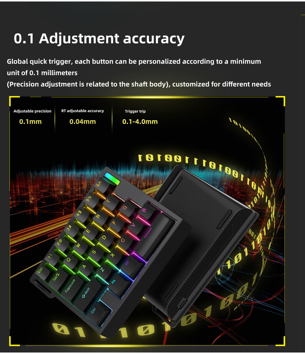 ZUOYA HE30 Magnetic Switch Mechanical Keyboard One-handed RGB Backlight ...
