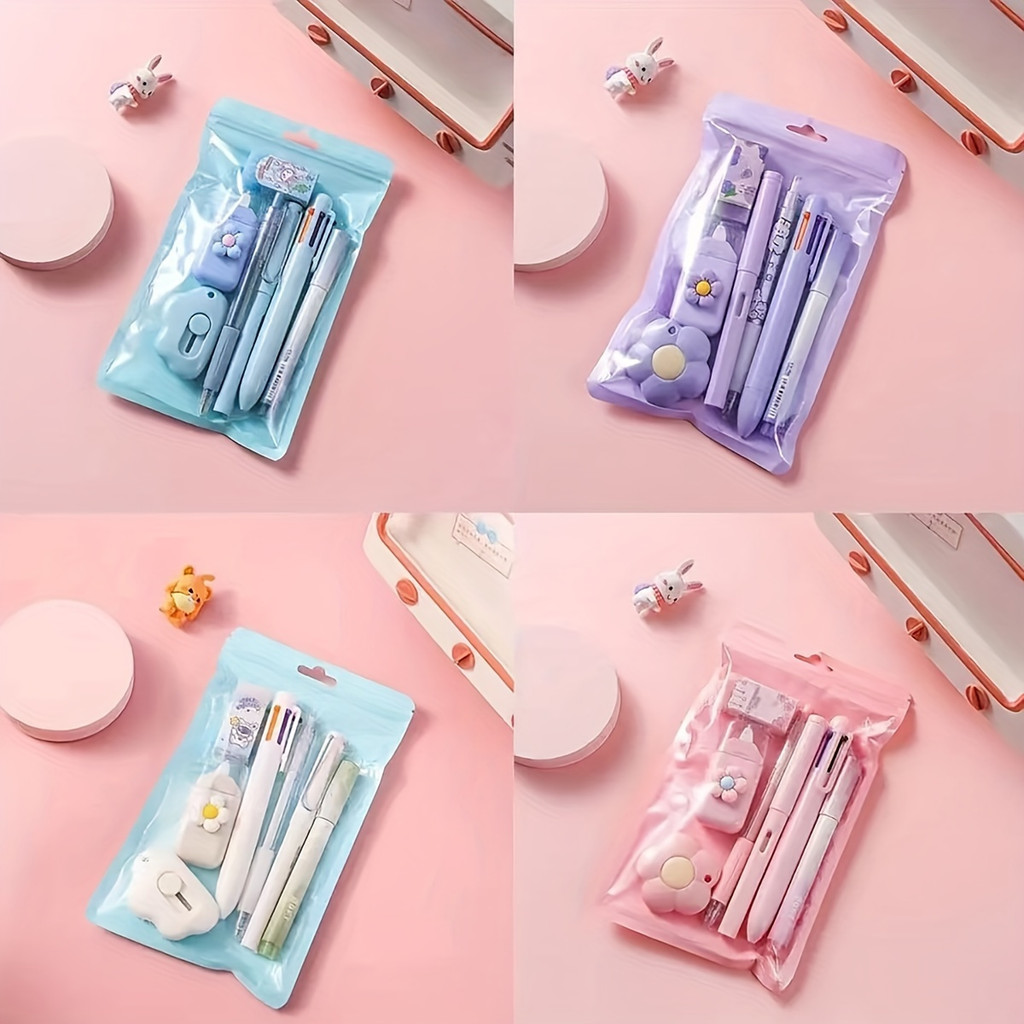 7 PCS Kawaii Stationery Set Cute Stationery GIft&Prize Assorted Plastic ...