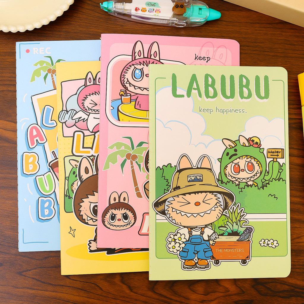 1 Pair Cute Cartoon Labubu Series A5 Memo Notebook Stationery ...