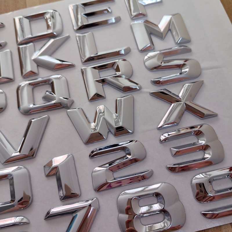 1 pc 22mm High Silver DIY 3D Alphabet Letter Digital Number Car Emblem ...