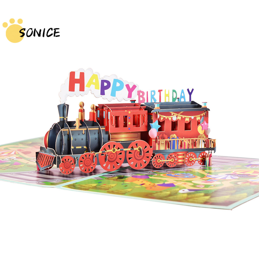 Birthday Cards Pop Up Train Birthday Card Happy Birthday Card Funny ...
