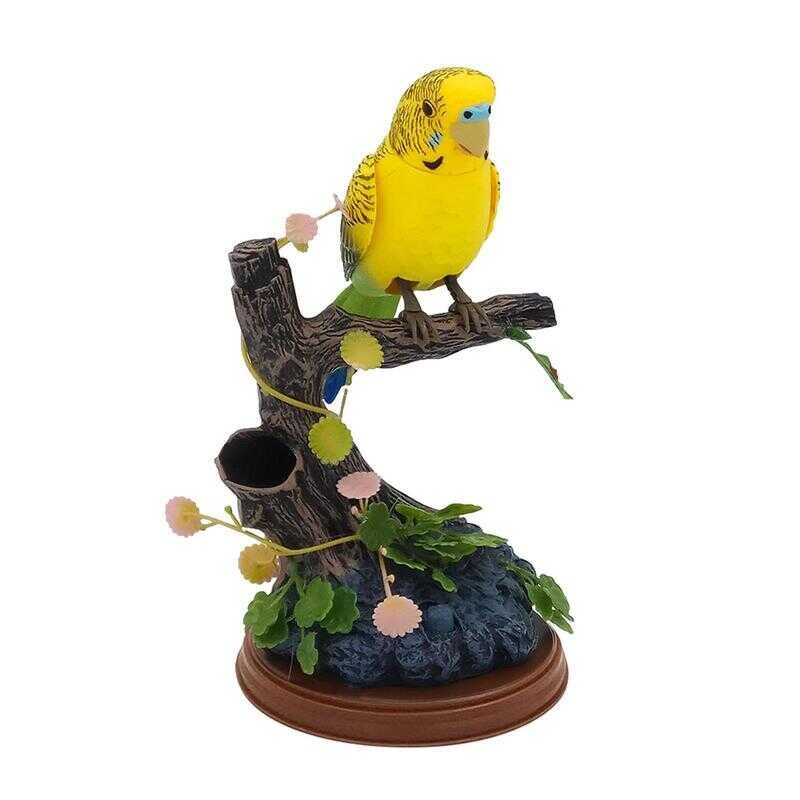 E5 Electric Voice Control Couples Parrots Toy Musical By Talking Birds ...