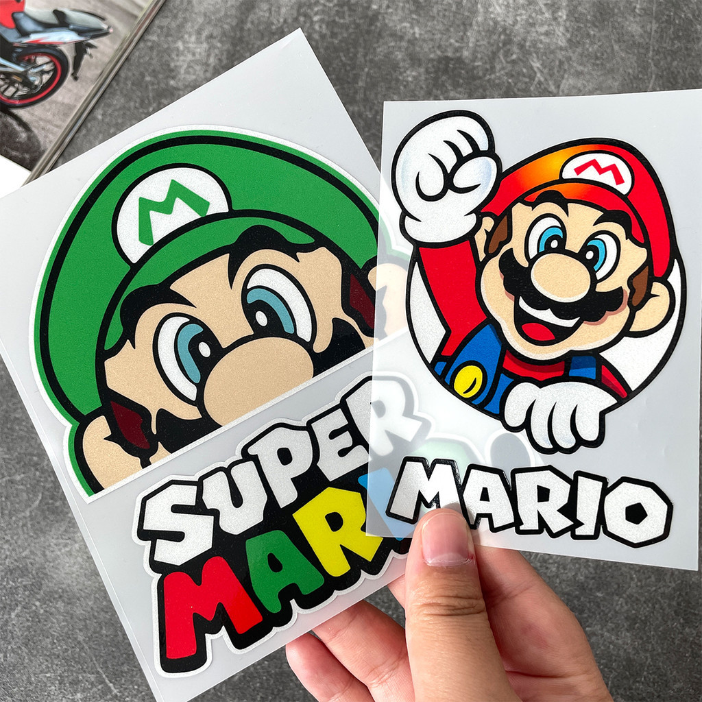 Reflective Super Mario Motorcycle Sticker Motorcycle Body Helmet ...