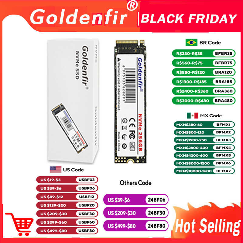 SSD M2 NVMe 256GB Goldenfir M.2 PCIe 128GB 120GB 512GB 1T Solid State Disk 2280 Internal Hard ...