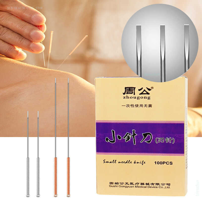 Disposable Micro Acupotomy Ring Sier Handle 100Pcs Sterile Acupuncture ...