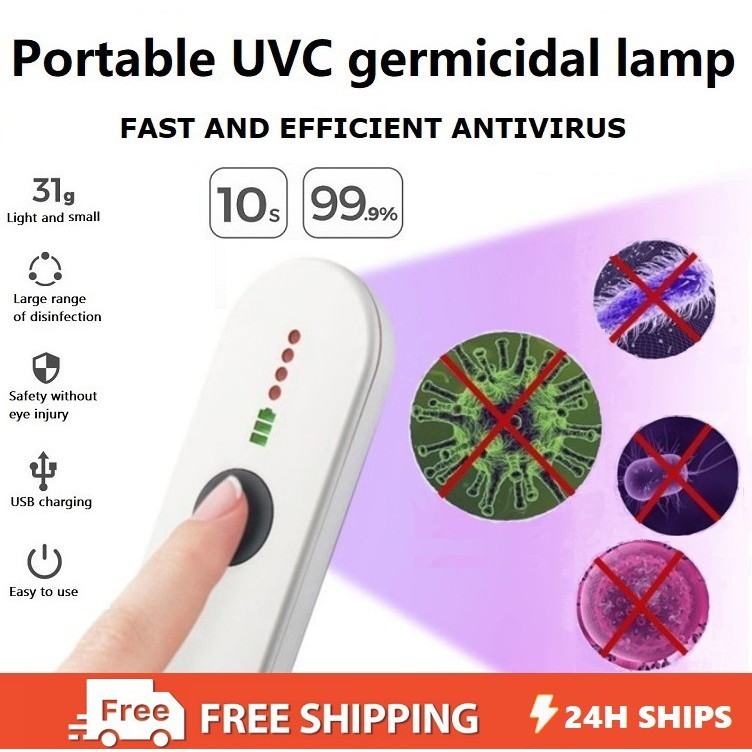 in stock UV Sterilizer Portable UVC Sterilization Lamp UVC LED Efficient Disinfection Lamp UVC ...