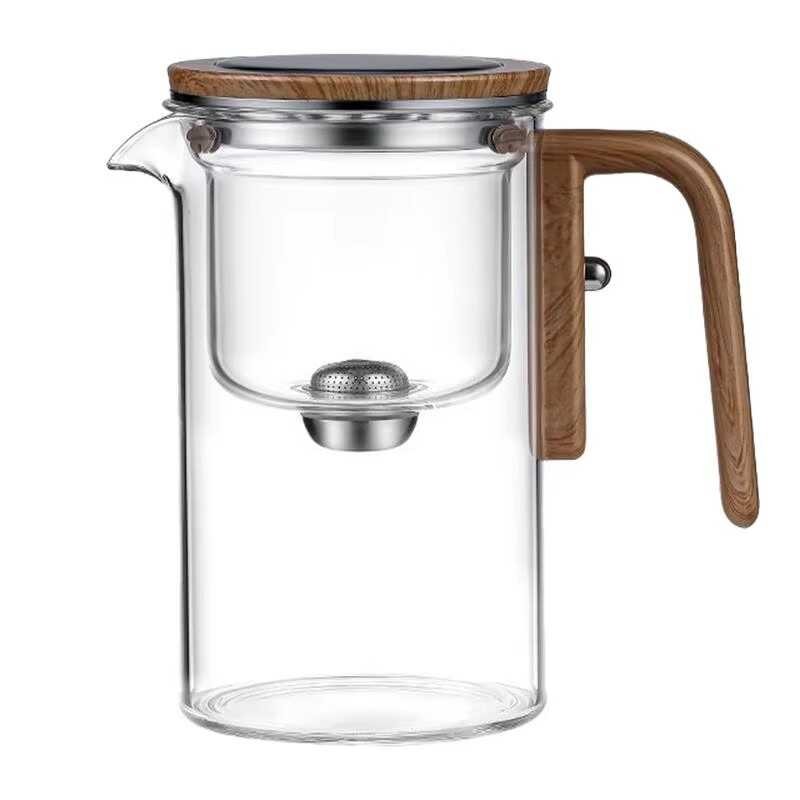 Water Teapot Separation Wooden Handle With Infuser Detachable Clear ...