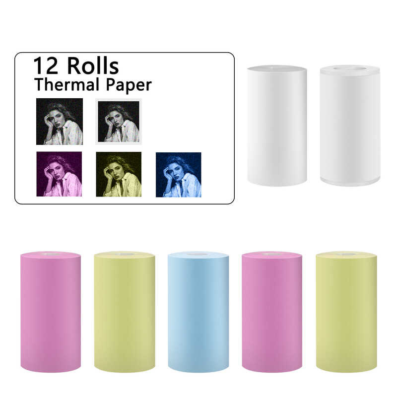 Rolls 12 White 57Mm Mini Thermal Printer Mga Bata Camera Paper Para Sa ...