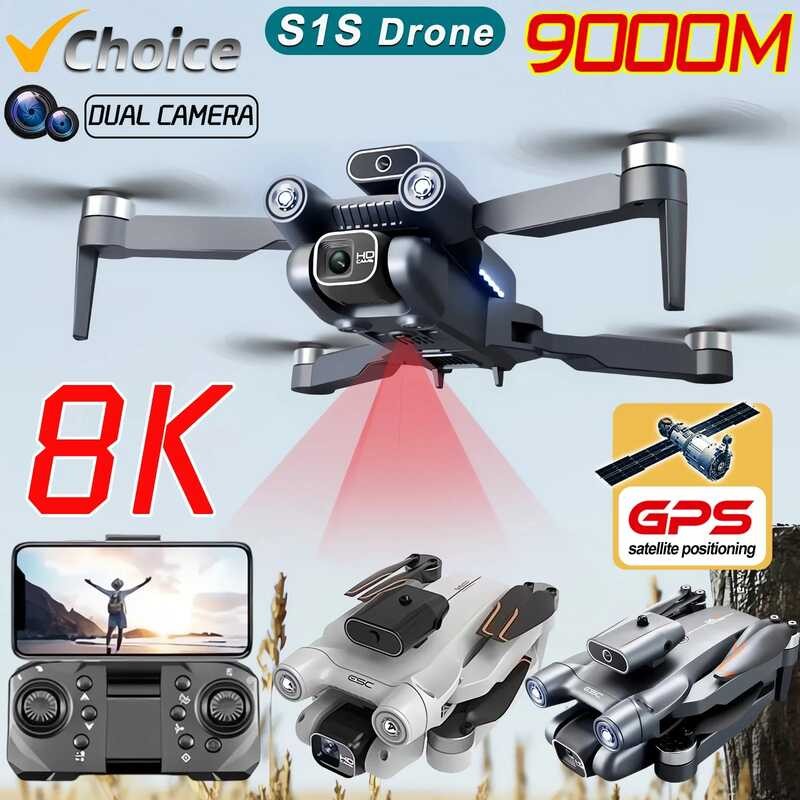 S1s Ong Mini Drone 8K Professional Brushless Motor Dron Obstacle Avoidance HD Dual Camera ...