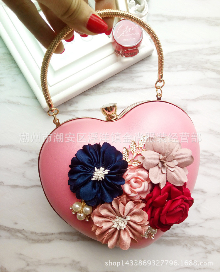 2019 Bagong Love Heart hugis Handbag Flower Banquet Single Cross ...