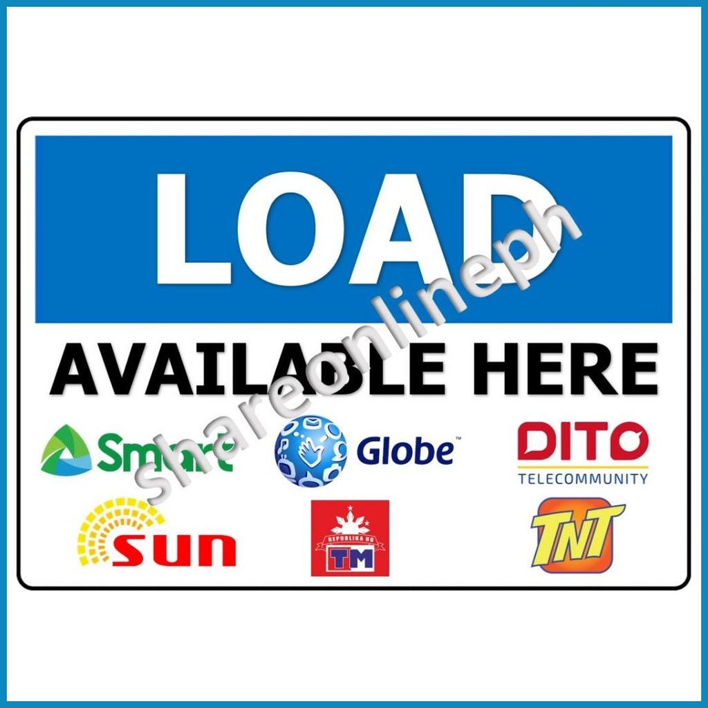 Laminated Signages Load Sim Available Here Sticker Signage PVC Sign ...