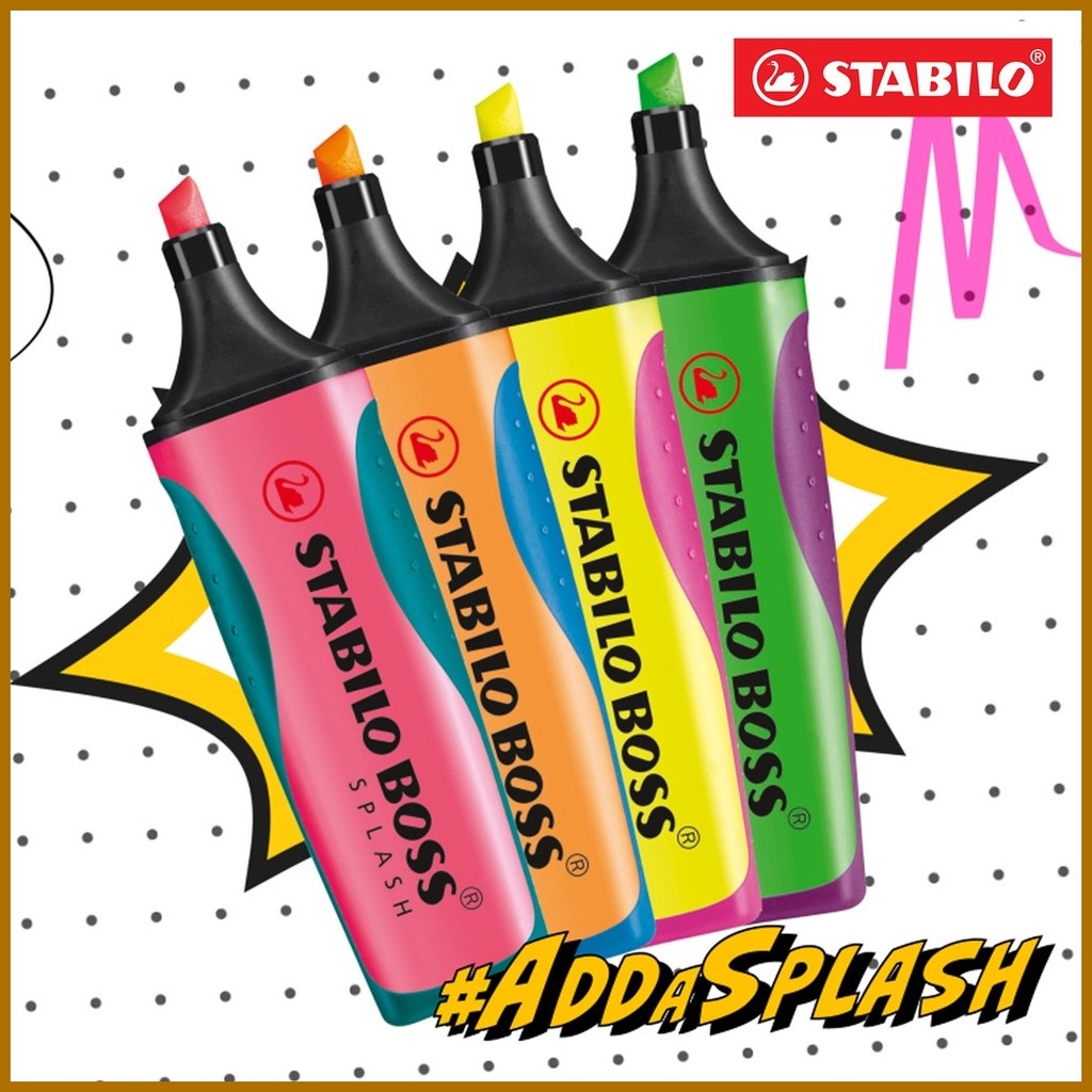 STABILO BOSS Splash Highlighter Pen Marker Set of Color School Office ...