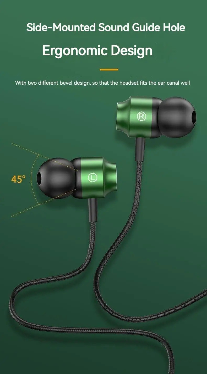 Metal Magnetic Type C&3.5mm Wired Earphones For In-Ear Headphones Hifi ...