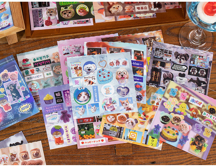 Japanese Vintage Sticker Book - Retro Sticker for Scrapbook Journal ...