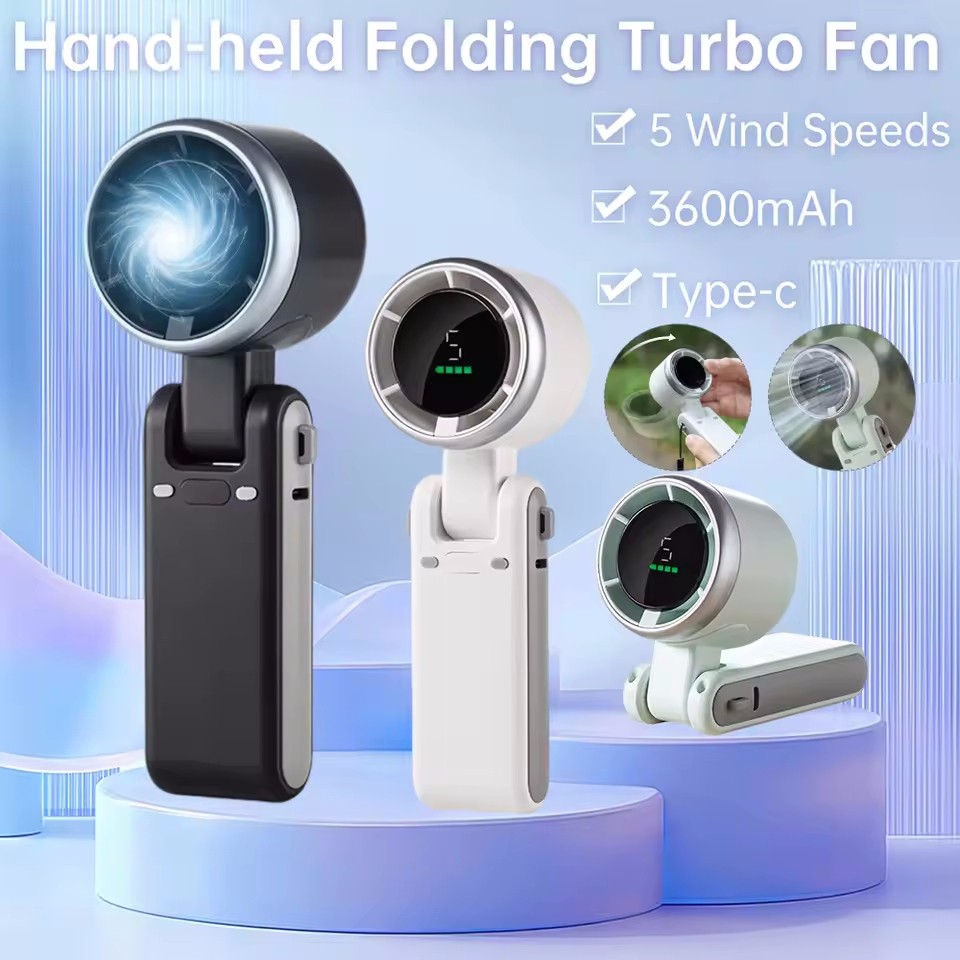 Handheld Small Fan Portable Folding High-speed Turbo Fans Student ...
