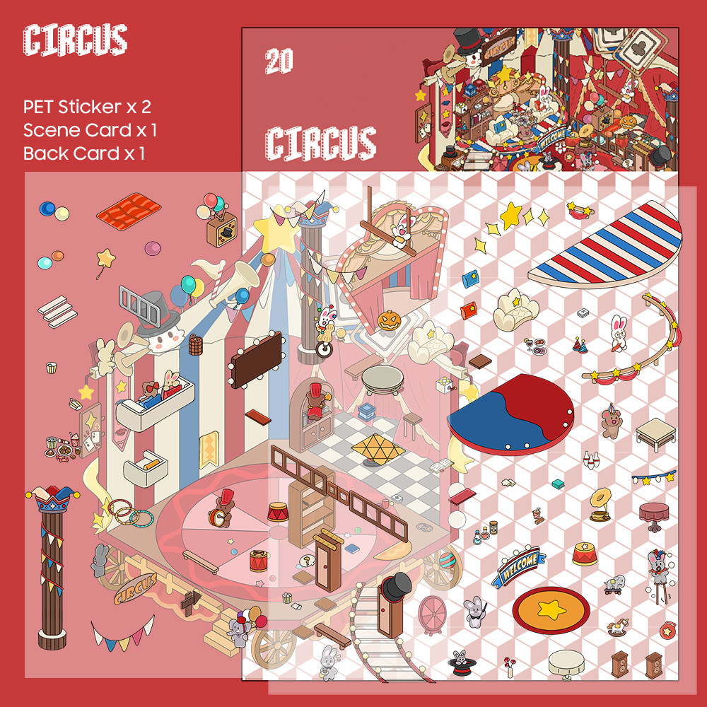 Idako 3D Sticker Miniature [Carnival Series] 3D Three-Dimensional ...