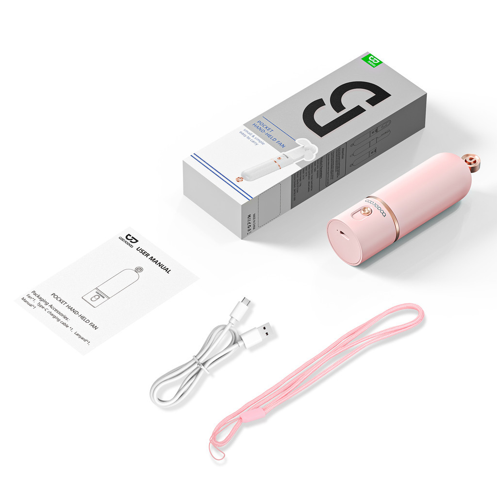 GOOJODOQ Mini Handheld Fan with 3 Speed Levels Automatic Stop Safe ...