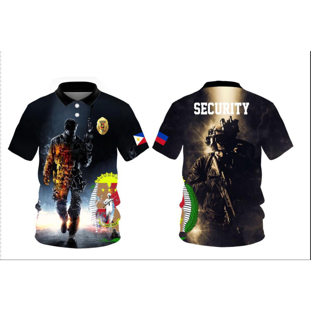 RC-(Customizable)Security Blackfull Sublimation High Quality Poloshirt ...