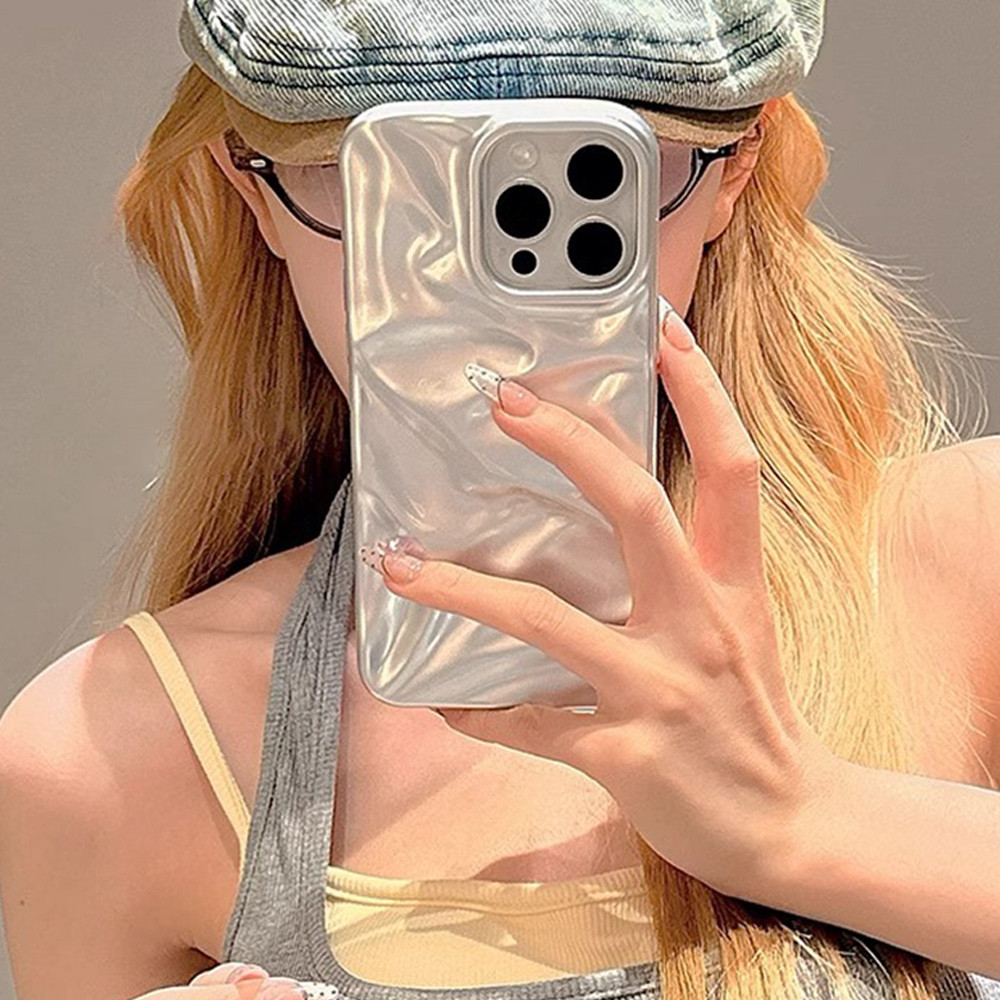 Luxury Water Ripple Wrinkle Phone Case for iPhone 16 15 14 12 11 13 Pro ...