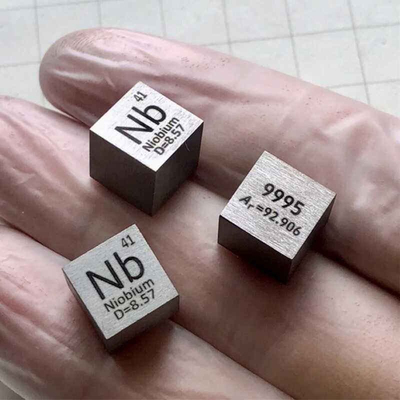Metal Elemental 10Mm Cube Of Niobium Titanium Nickel Tungsten Copper ...