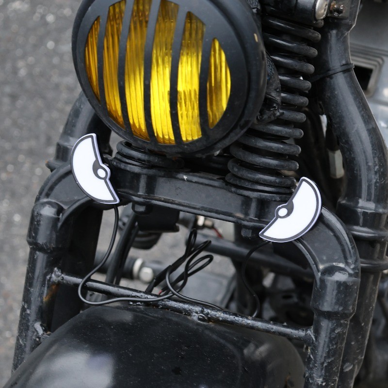 2Pcs Universal Motorcycle LED Devil'Eyes Lights - Night Safety License ...