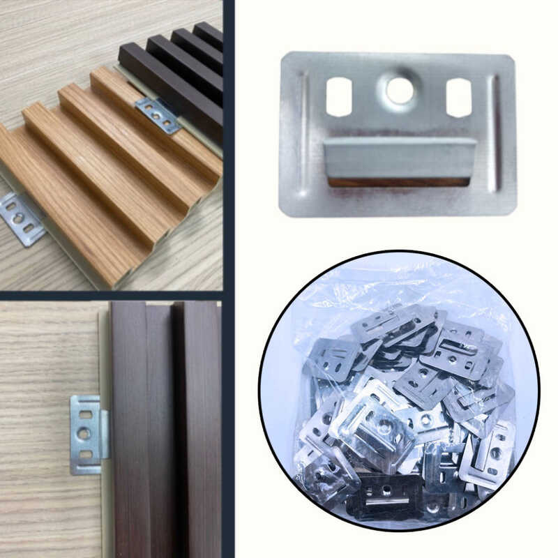 100Pcs Cladding Clip WPC Wall Ceiling Fluted Cladding Clip PVC Wall ...