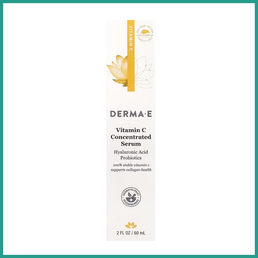 ∇ DERMA E Vitamin C Concentrated Serum, Hyaluronic Acid Probiotics, 2 fl oz (60 ml) | Shopee ...