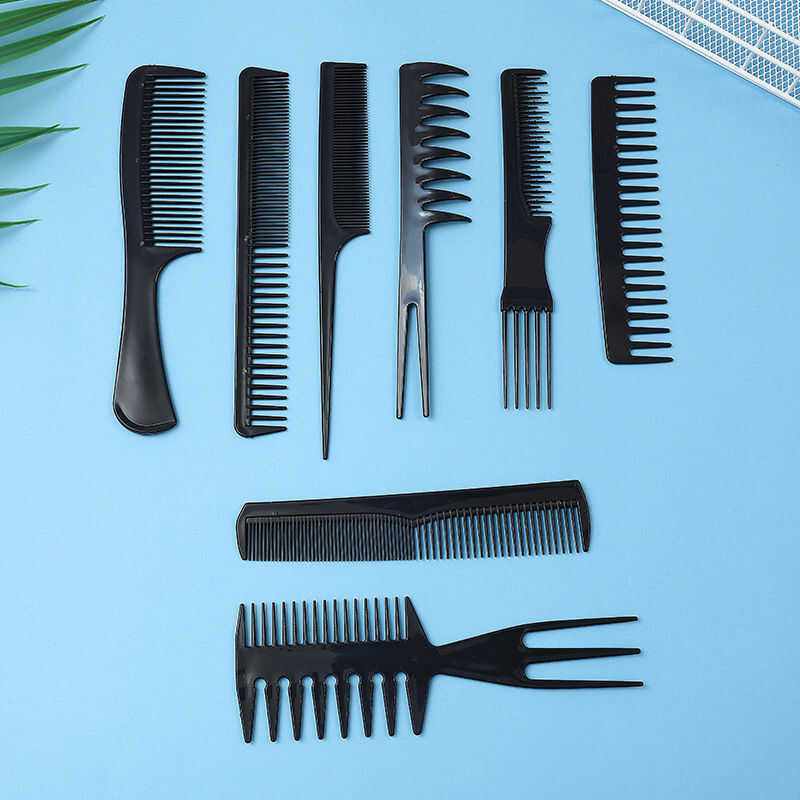 8Pcs/Set Portable Haircut Comb Set Anti-Static Hairdressing Hair ...