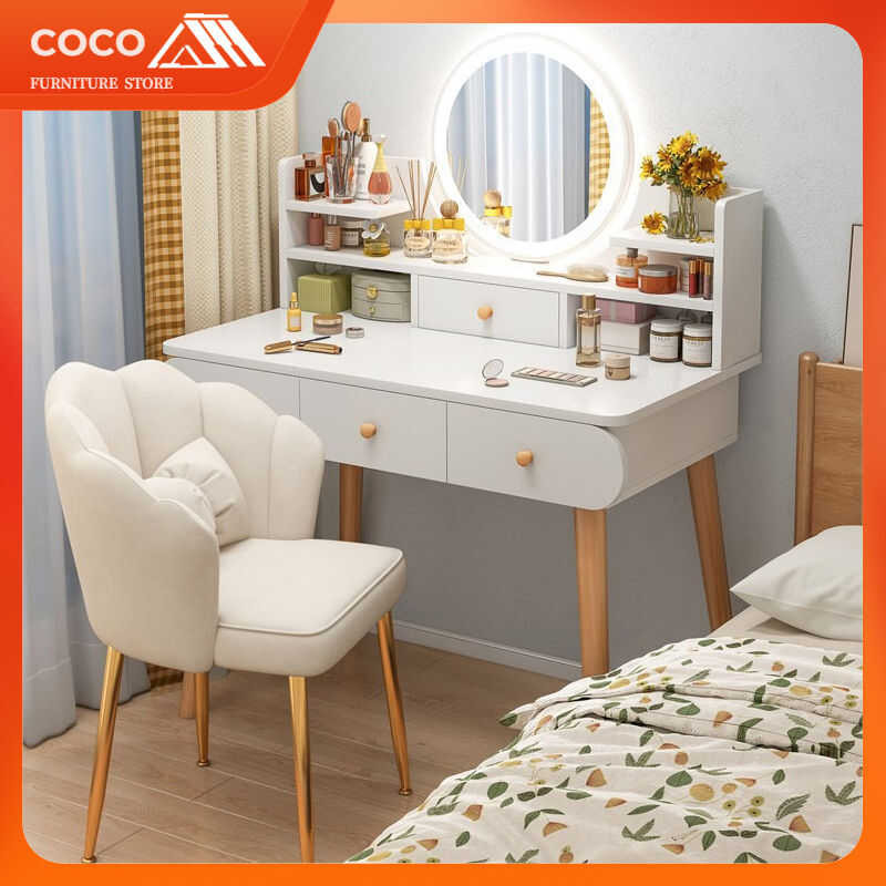Vanity Table With LED Mirror For Bedroom Vanity Mirror Dresser Table ...