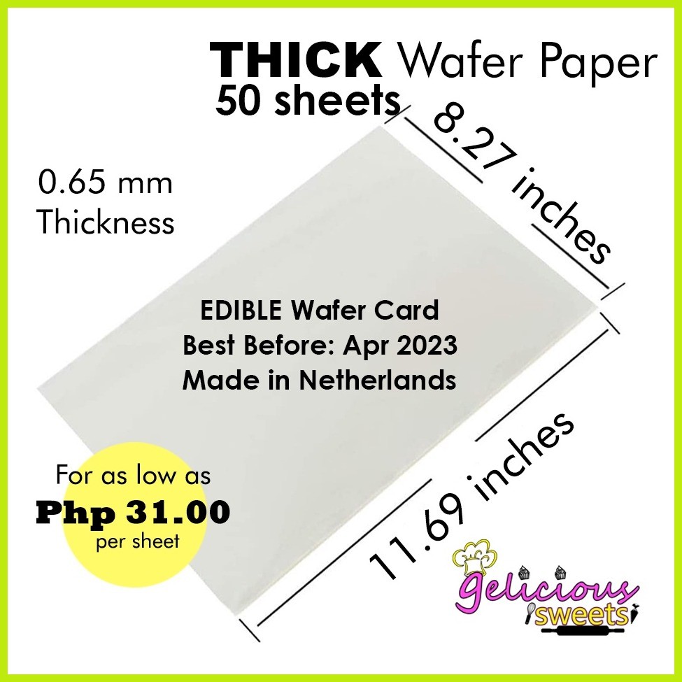 Edible Wafer Paper Thick (50 pcs; A4 Size) for Edible Printing/Cake ...