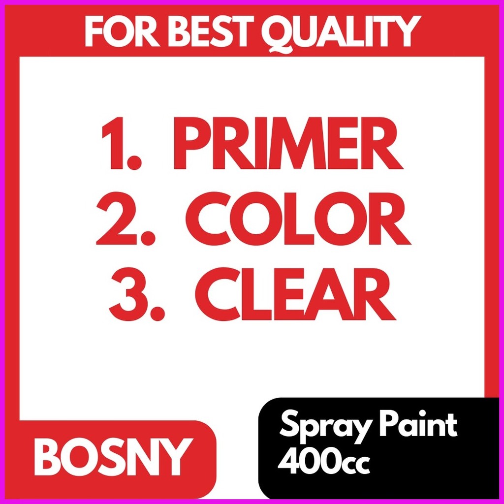 ๑ Bosny #191 Flat Clear - Matte Top Coat Original Acrylic Spray Paint ...