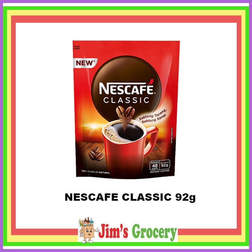 ∈ JIMS NESCAFE CLASSIC INSTANT COFFEE 92G (1pc) | Shopee Philippines